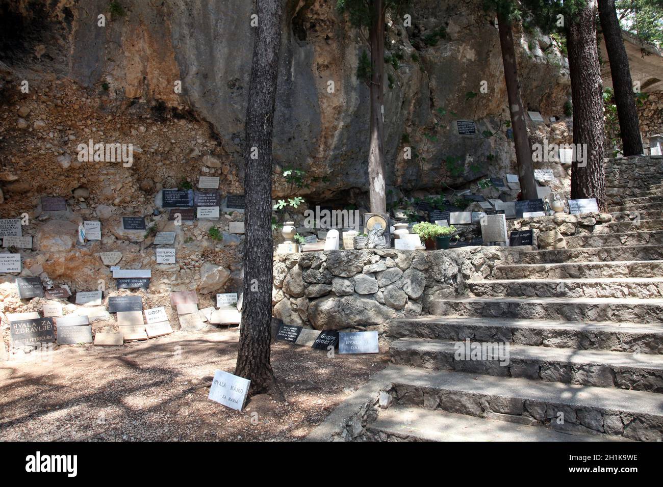 Votive tablets at the Shrine of Our Lady of Lourdes in Vepric, Croatia ...