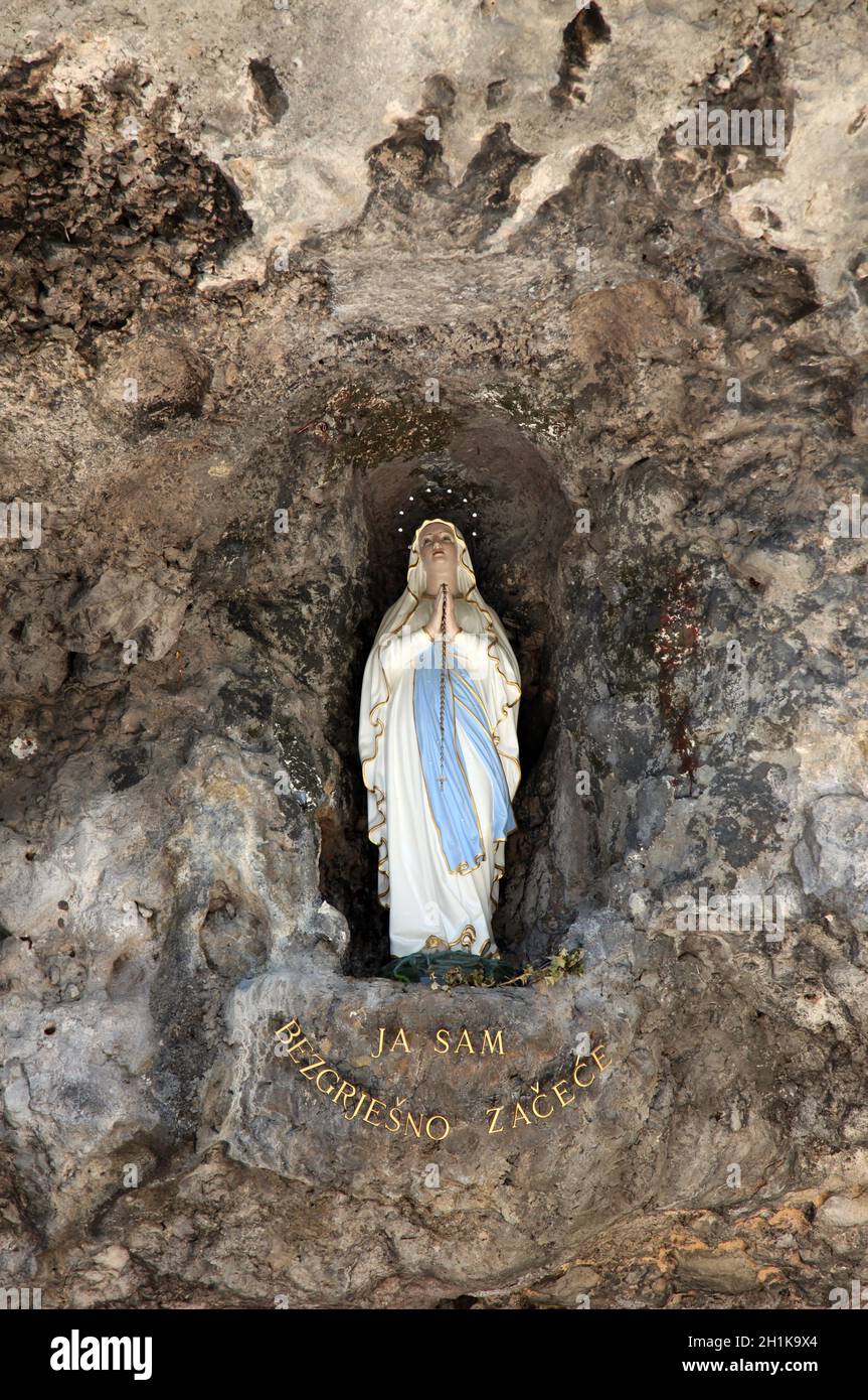 The statue of Our Lady of Lourdes in Croatian shrine Vepric Stock Photo ...