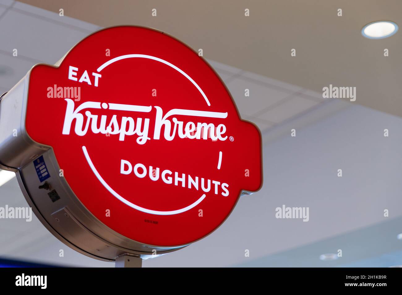 Atlanta, GA - October 1, 2021: Krispy Kreme is a popular restaurant for ...