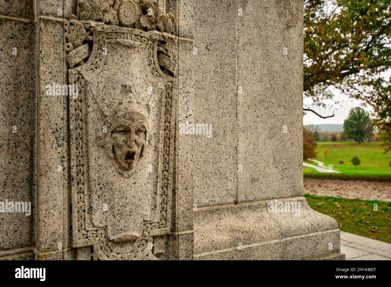 An Ornamental Stone Face on the National Memorial Arch at Valley Forge ...