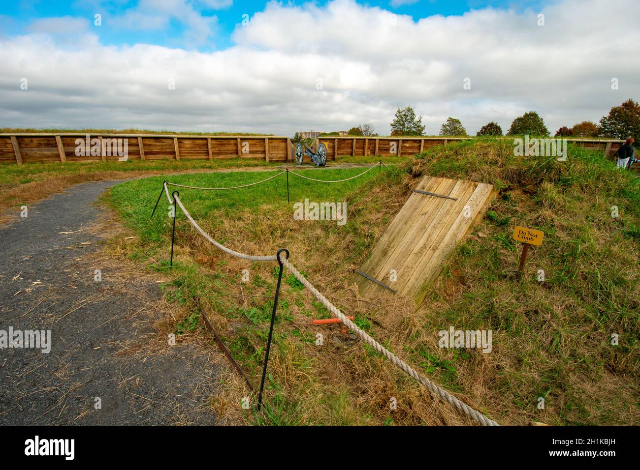 A Wooden Door Leading to an Underground Bunker at General Muhlenberg's ...