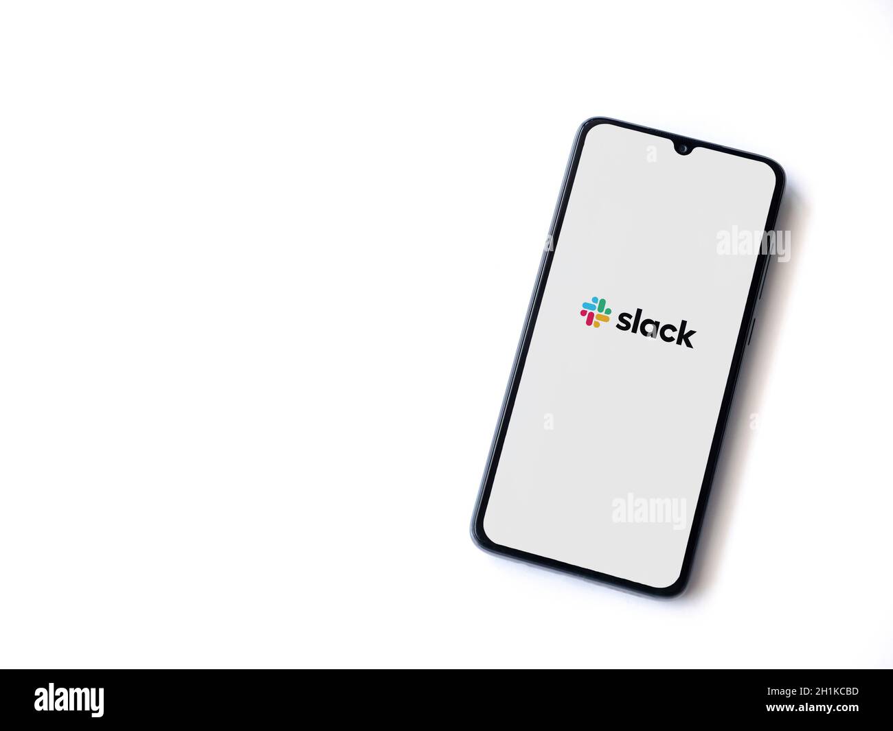 Lod, Israel - July 8, 2020: Slack app launch screen with logo on the ...