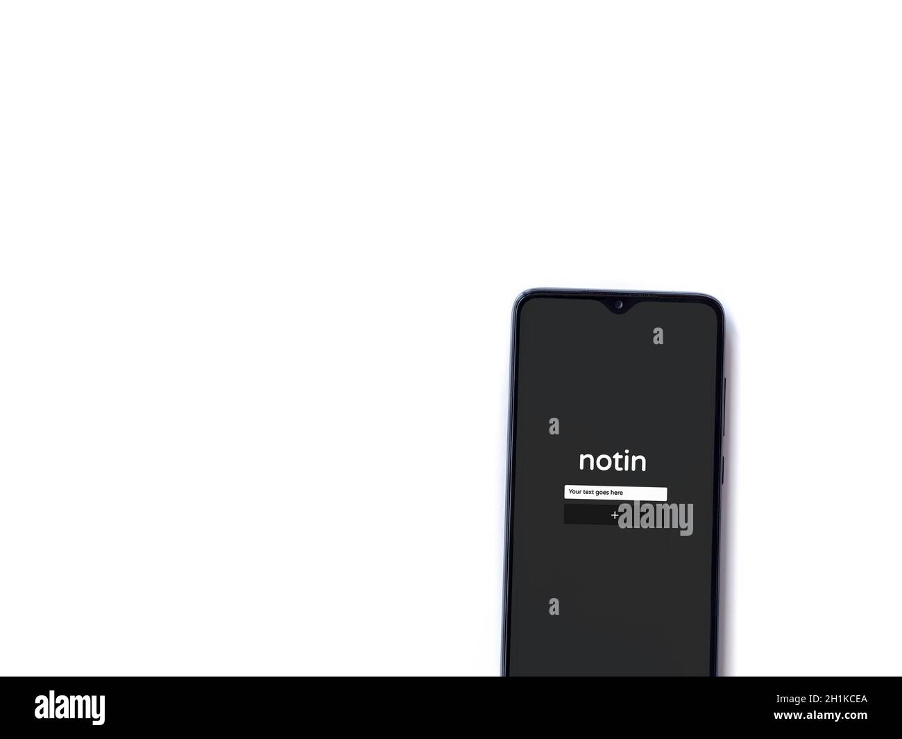 Lod, Israel - July 8, 2020: notin app launch screen with logo on the ...
