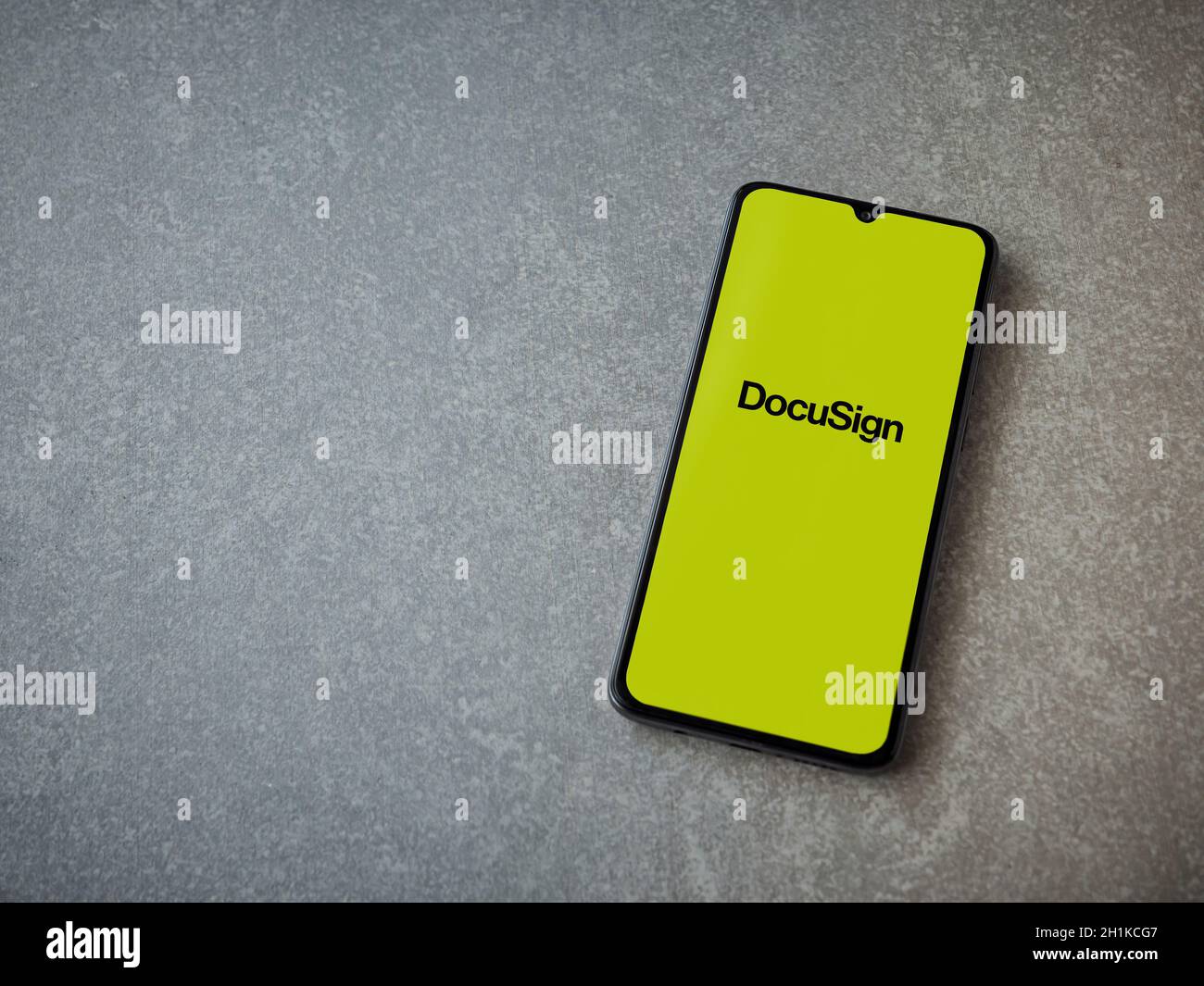 Lod, Israel - July 8, 2020: DocuSign app launch screen with logo on the ...