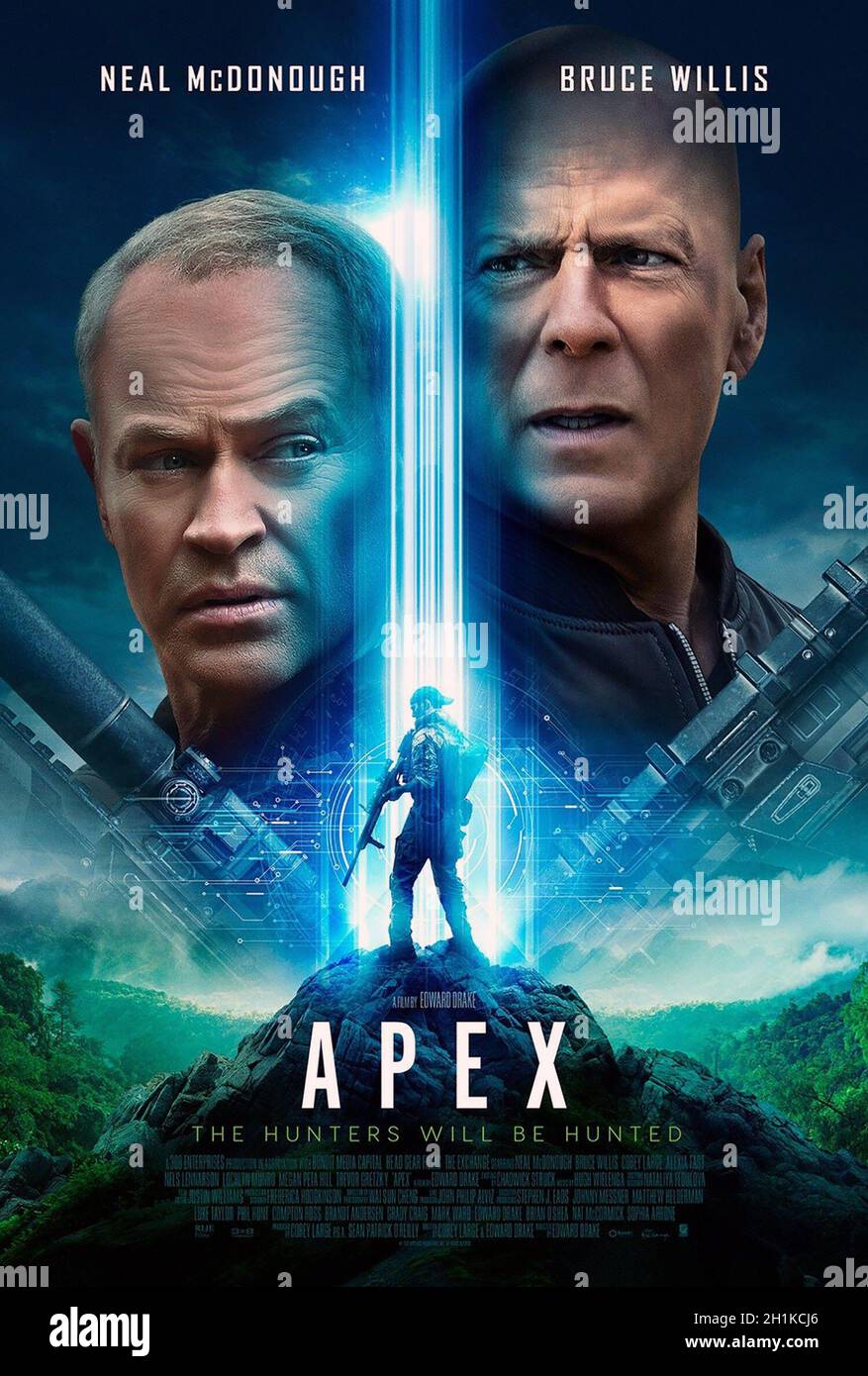 APEX, poster, from left: Neal McDonough, Bruce Willis, 2021. © RLJE ...