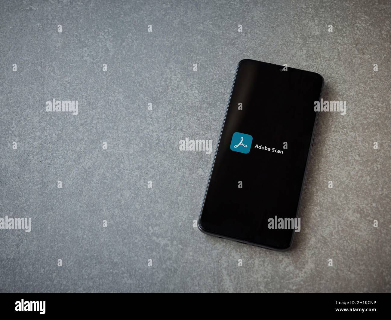 Lod, Israel - July 8, 2020: Adobe Scan app launch screen with logo on ...