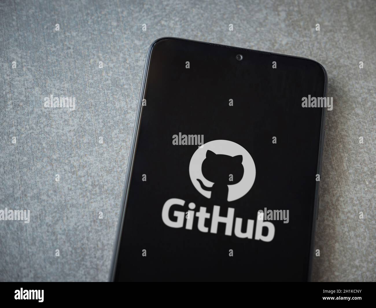 Lod, Israel - July 8, 2020: GitHub app launch screen with logo on the ...
