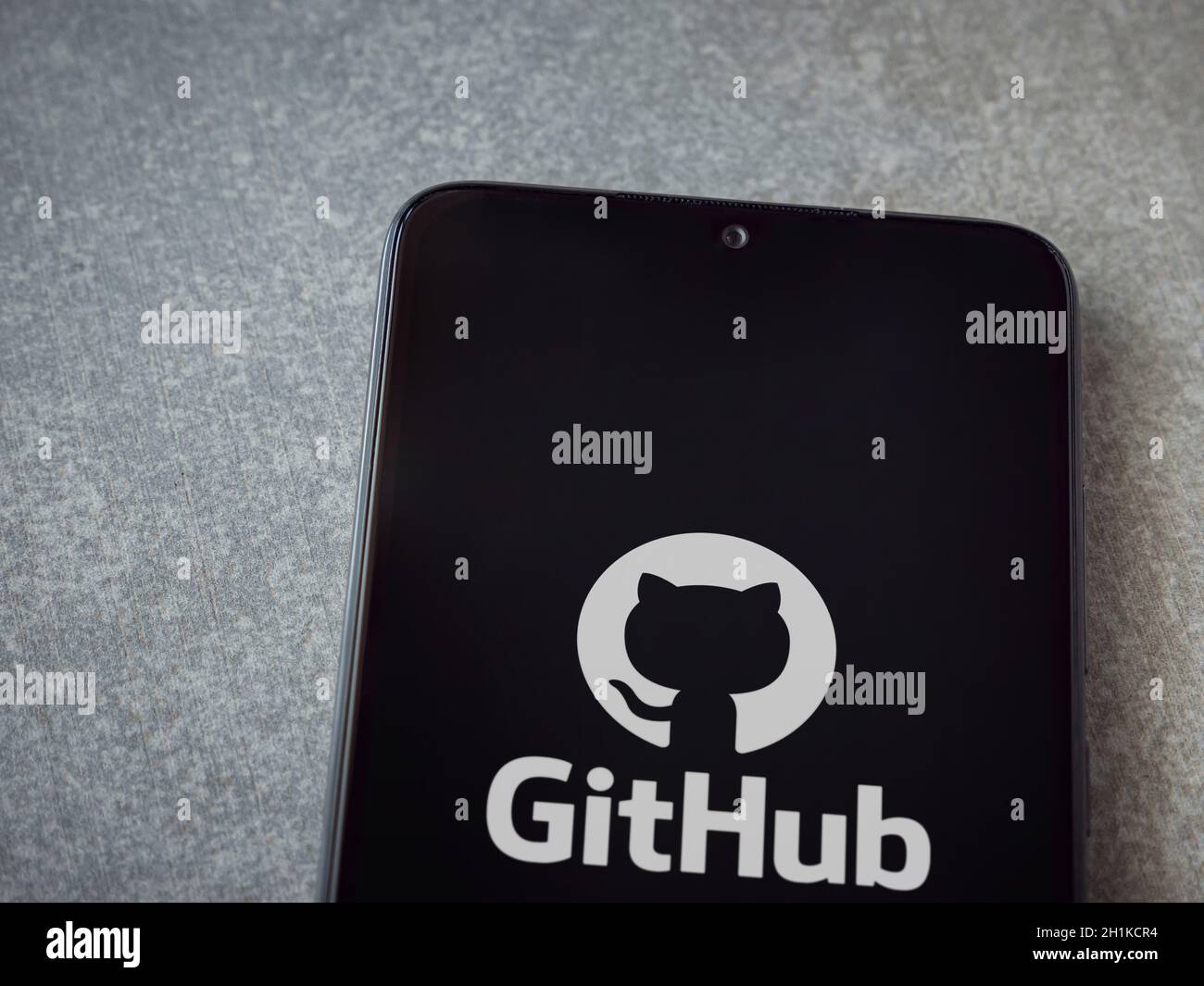Lod, Israel - July 8, 2020: GitHub app launch screen with logo on the ...