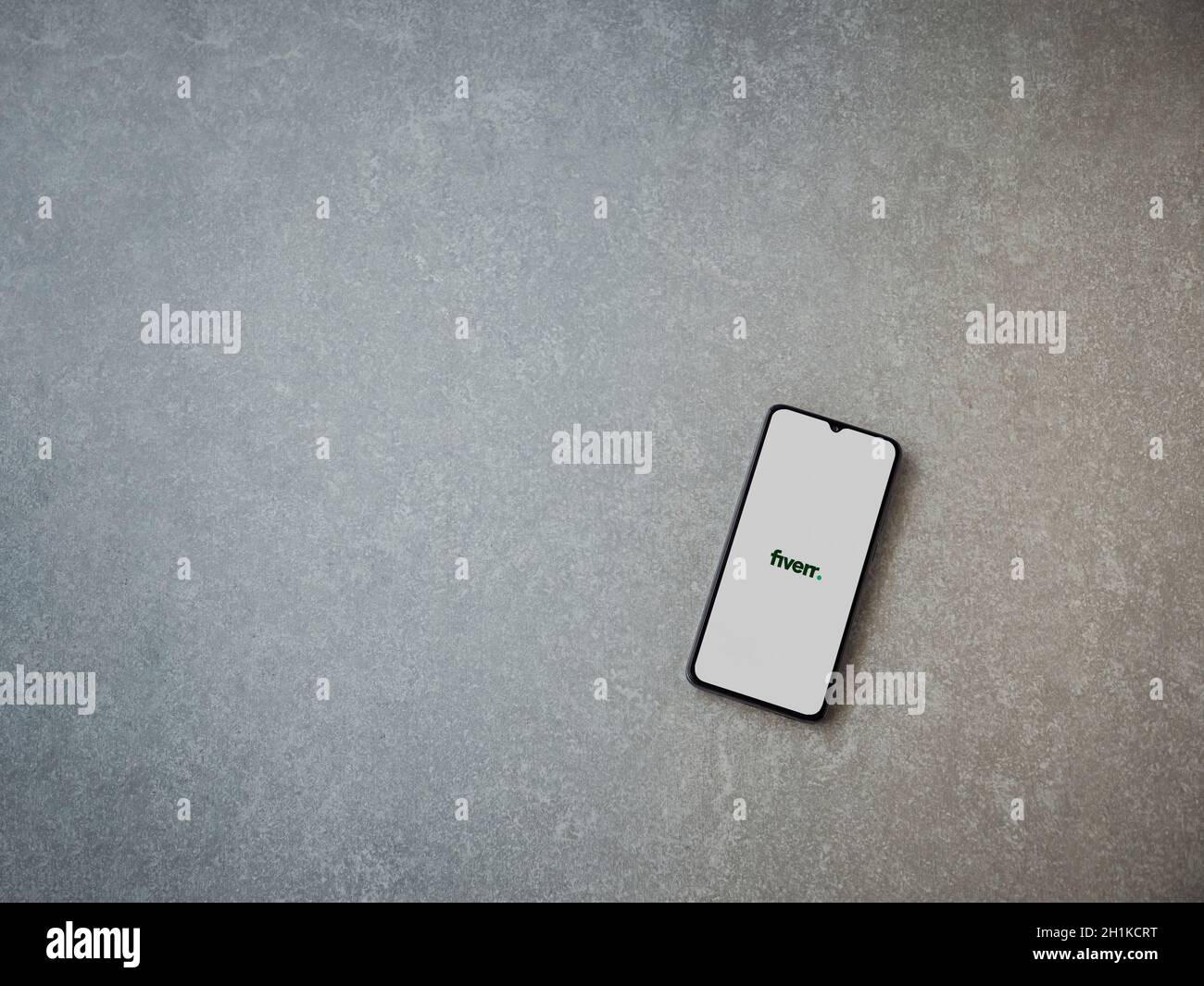 Lod, Israel - July 8, 2020: Fiverr app launch screen with logo on the ...