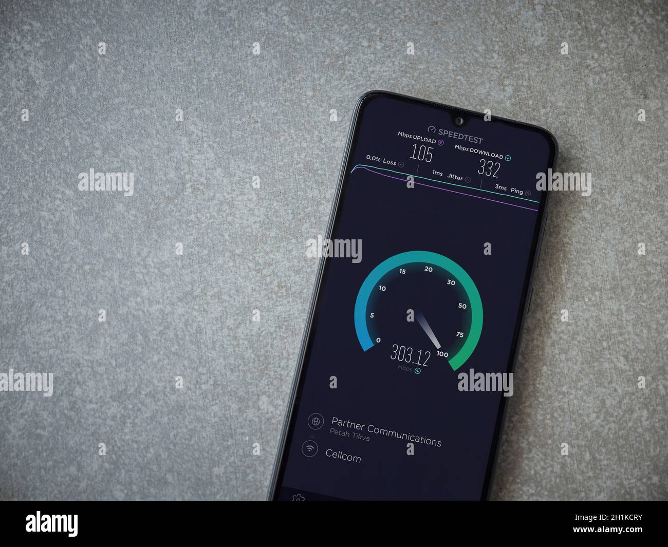 Lod, Israel - July 8, 2020: Speedtest app launch screen with logo on ...