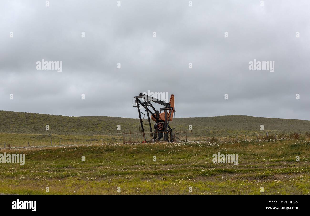 petroleum pump, Extraction pump in an oil field, Patagonia, Argentina ...