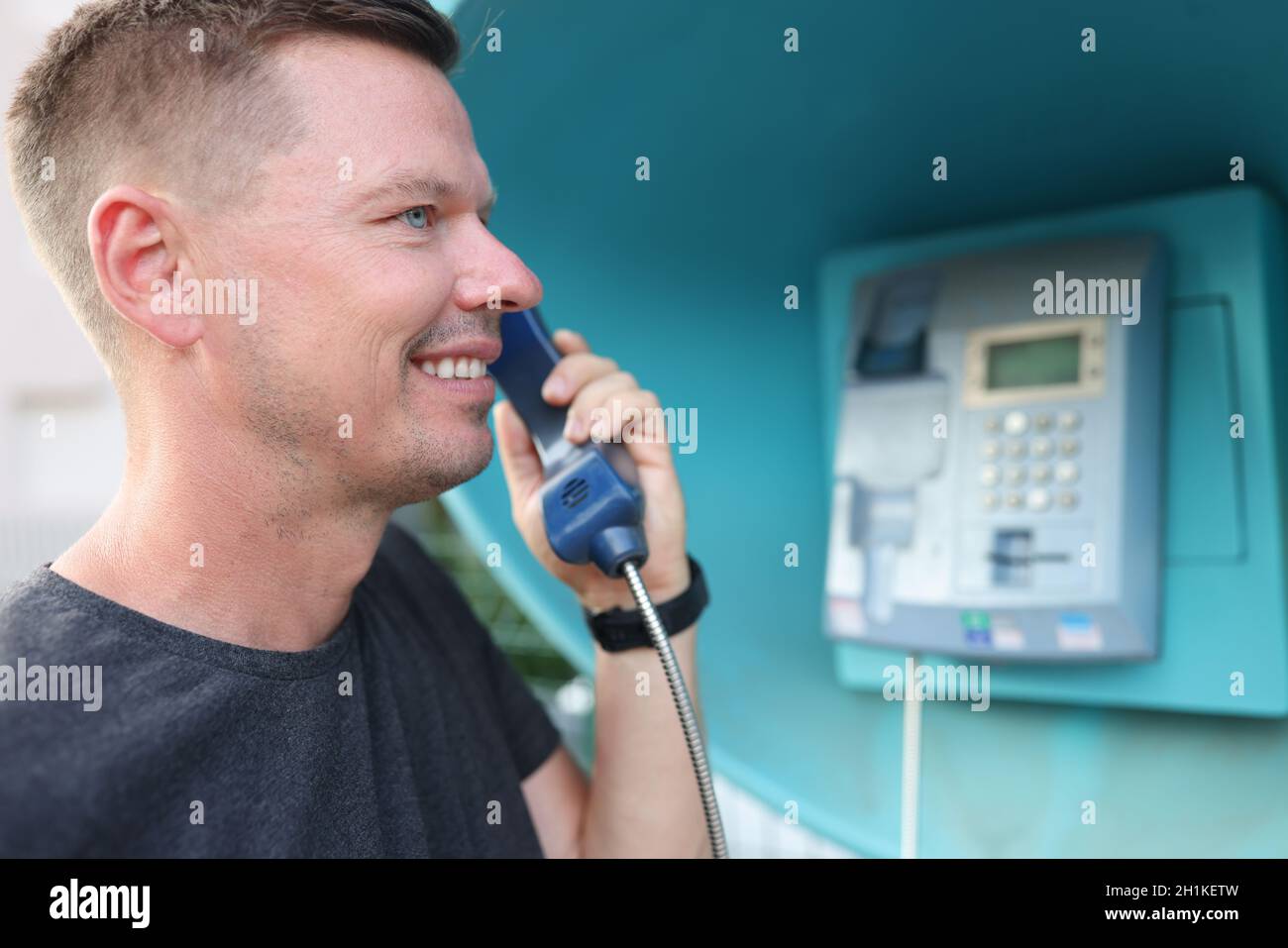 Dispatcher talking on phone hi-res stock photography and images - Alamy
