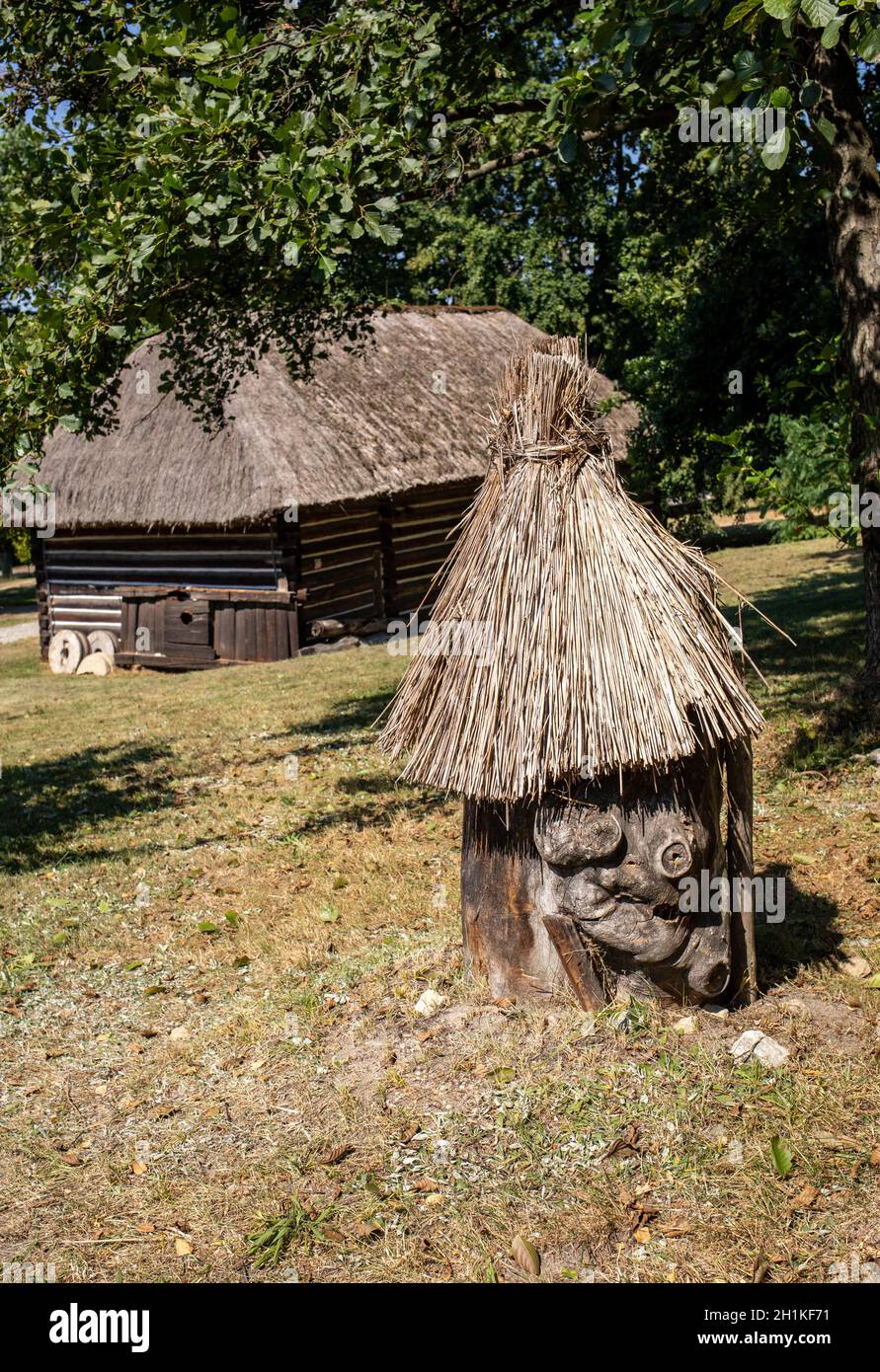 old og hives made of trunks of thick trees Stock Photo - Alamy