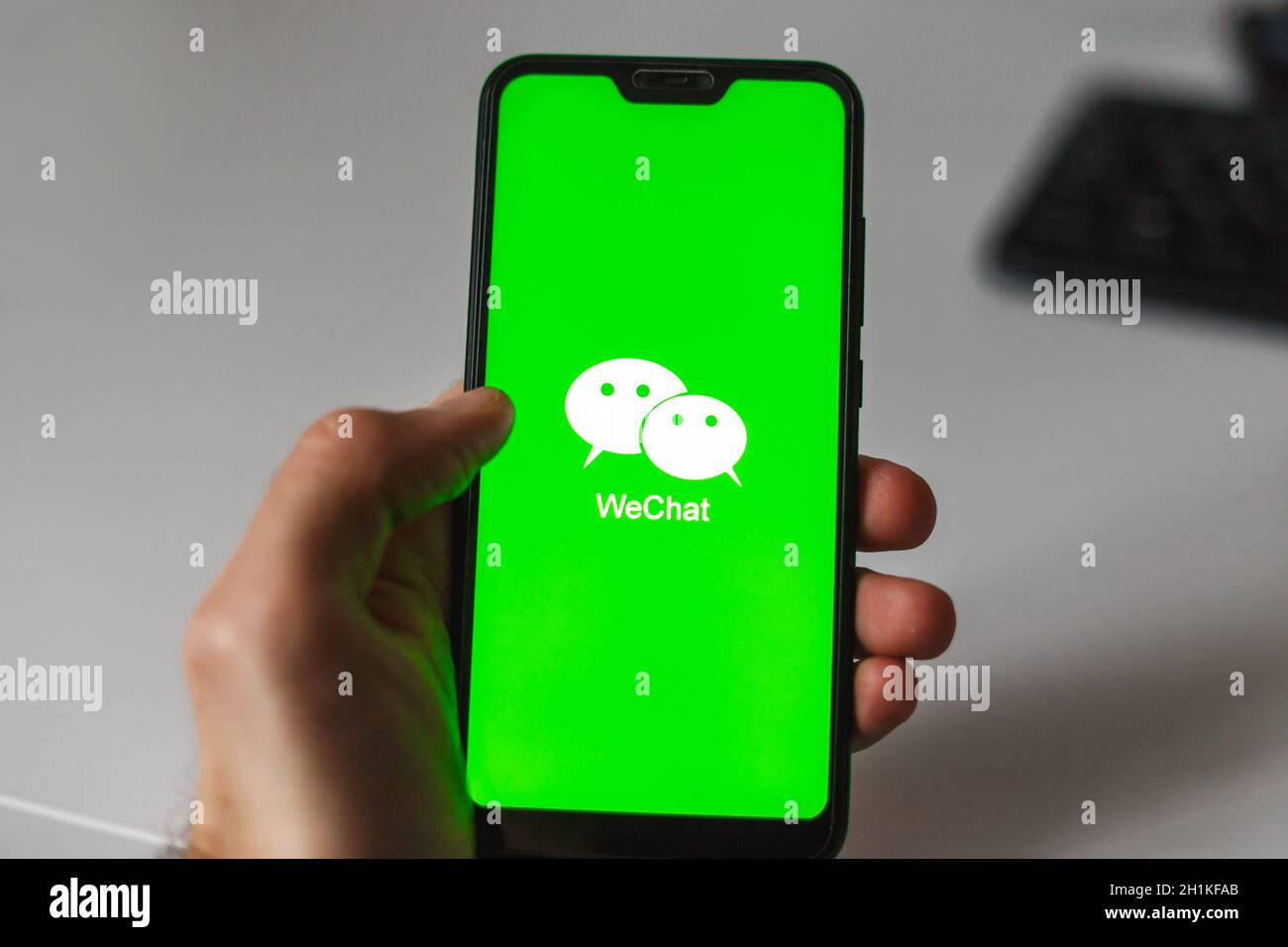 Minsk, Belarus - November 06, 2019: Wechat application on smartphone ...