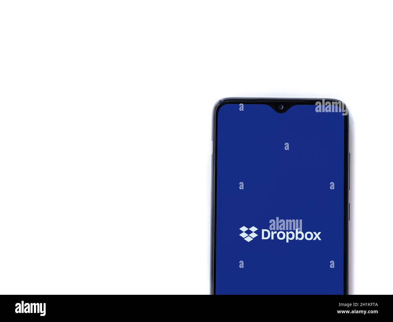 Lod, Israel - July 8, 2020: Dropbox app launch screen with logo on the ...