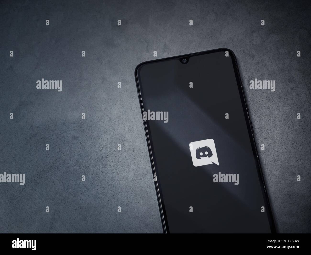 Lod, Israel - July 8, 2020: Discord app launch screen with logo on the ...