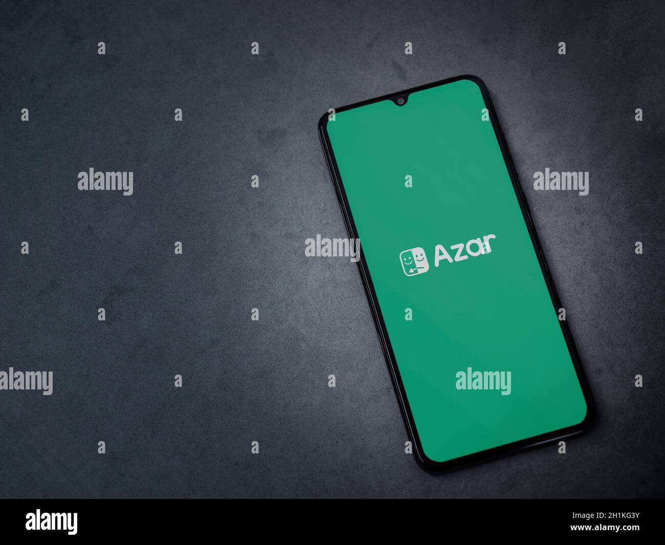 Lod, Israel - July 8, 2020: Azar app launch screen with logo on the ...