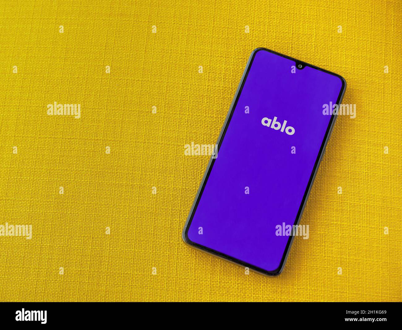 Lod, Israel - July 8, 2020: Ablo app launch screen with logo on the ...
