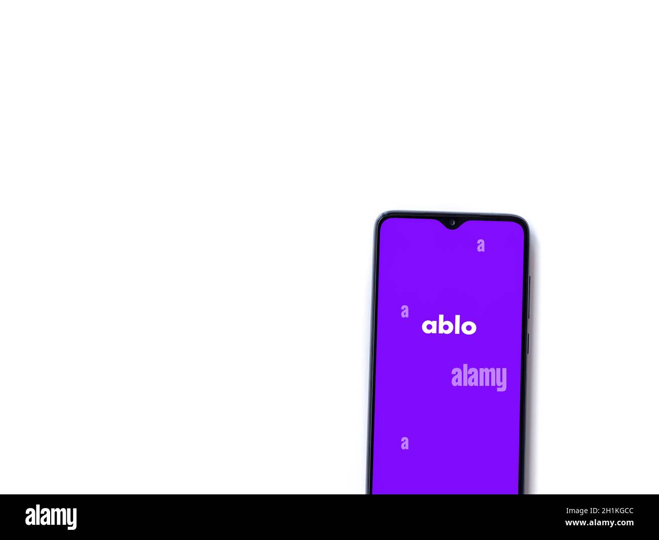 Lod, Israel - July 8, 2020: Ablo app launch screen with logo on the ...