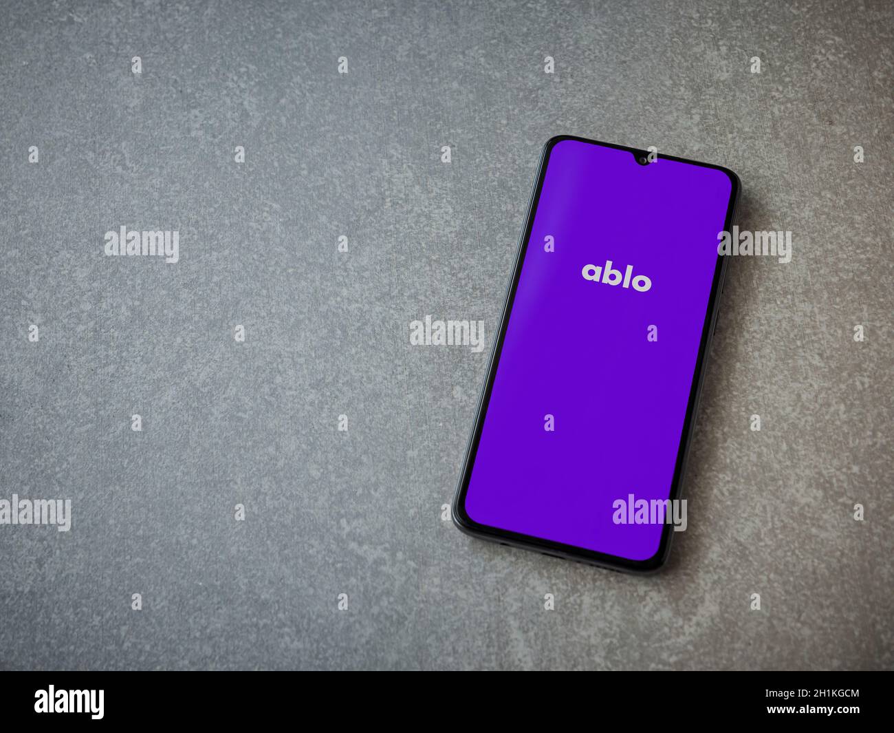 Lod, Israel - July 8, 2020: Ablo app launch screen with logo on the ...