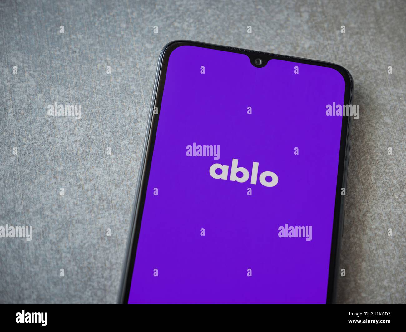 Lod, Israel - July 8, 2020: Ablo app launch screen with logo on the ...