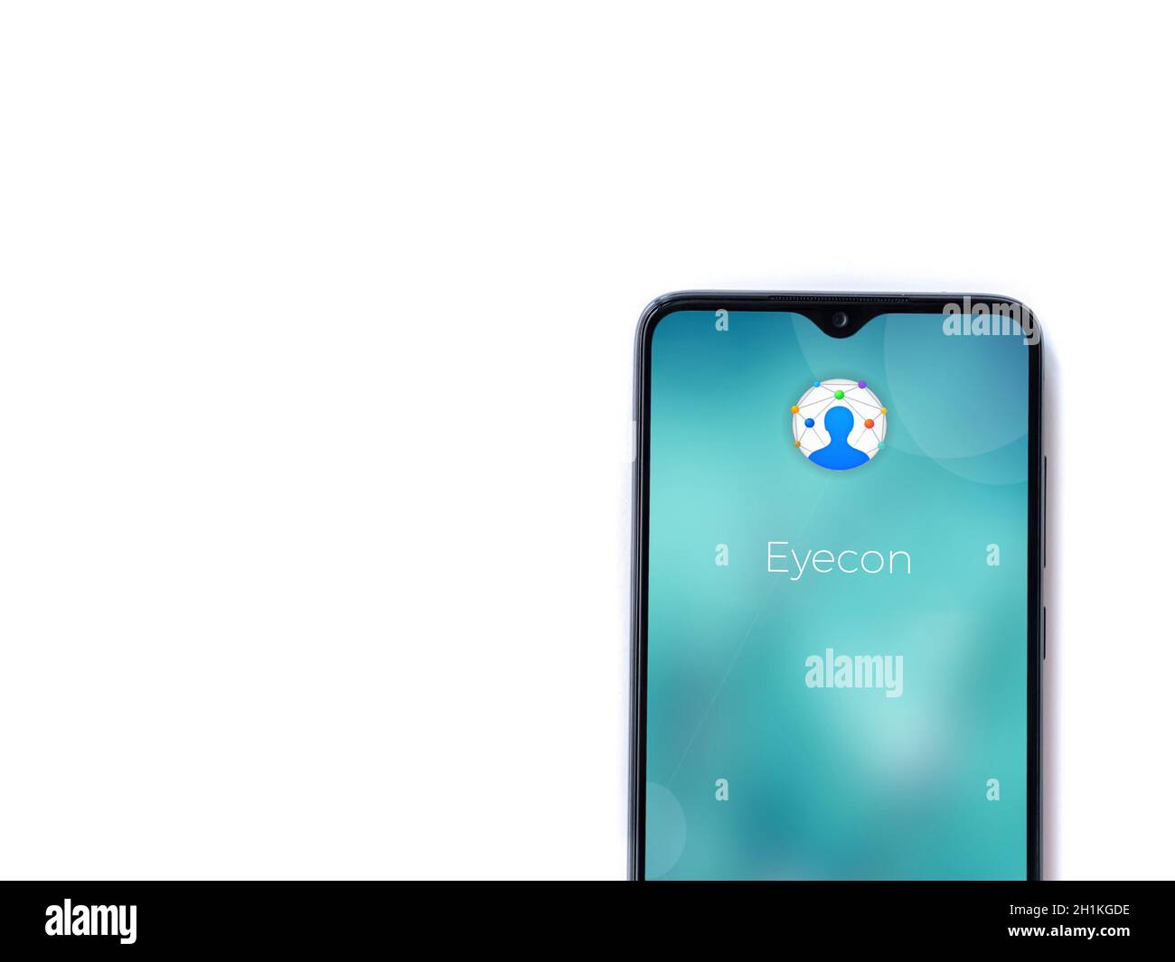 Lod, Israel - July 8, 2020: Eyecon app launch screen with logo on the ...