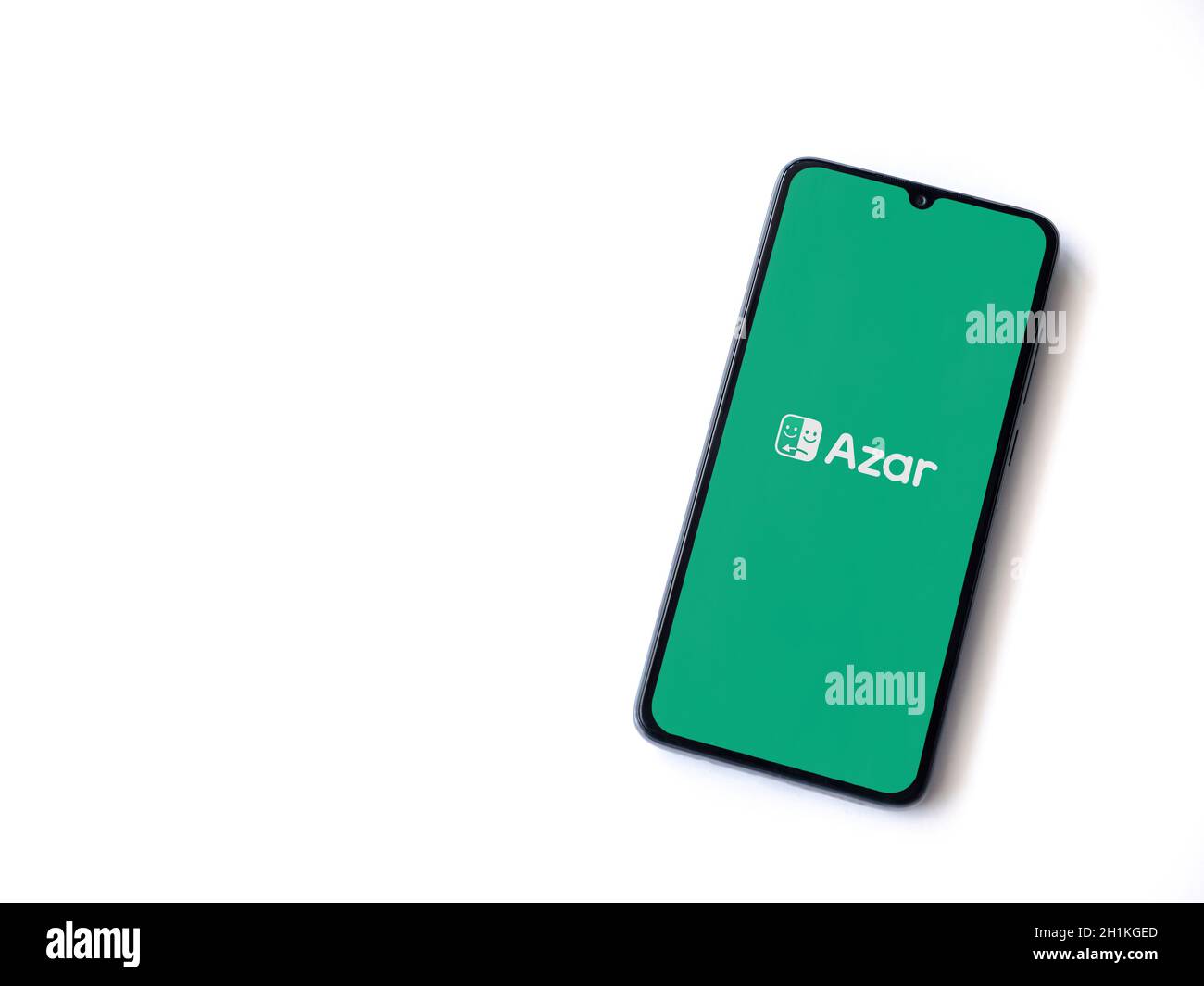 Lod, Israel - July 8, 2020: Azar app launch screen with logo on the ...
