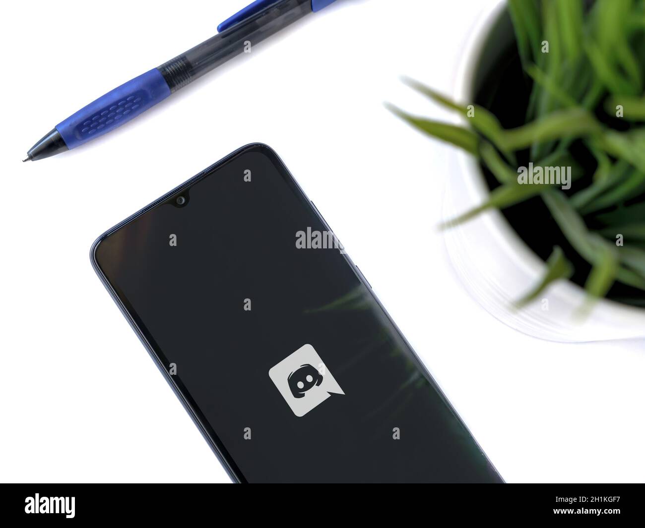 Lod, Israel - July 8, 2020: Modern minimalist office workspace with ...