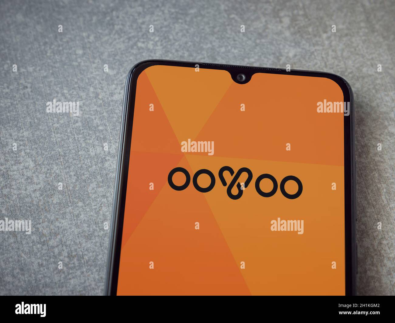 Lod, Israel - July 8, 2020: ooVoo app launch screen with logo on the ...