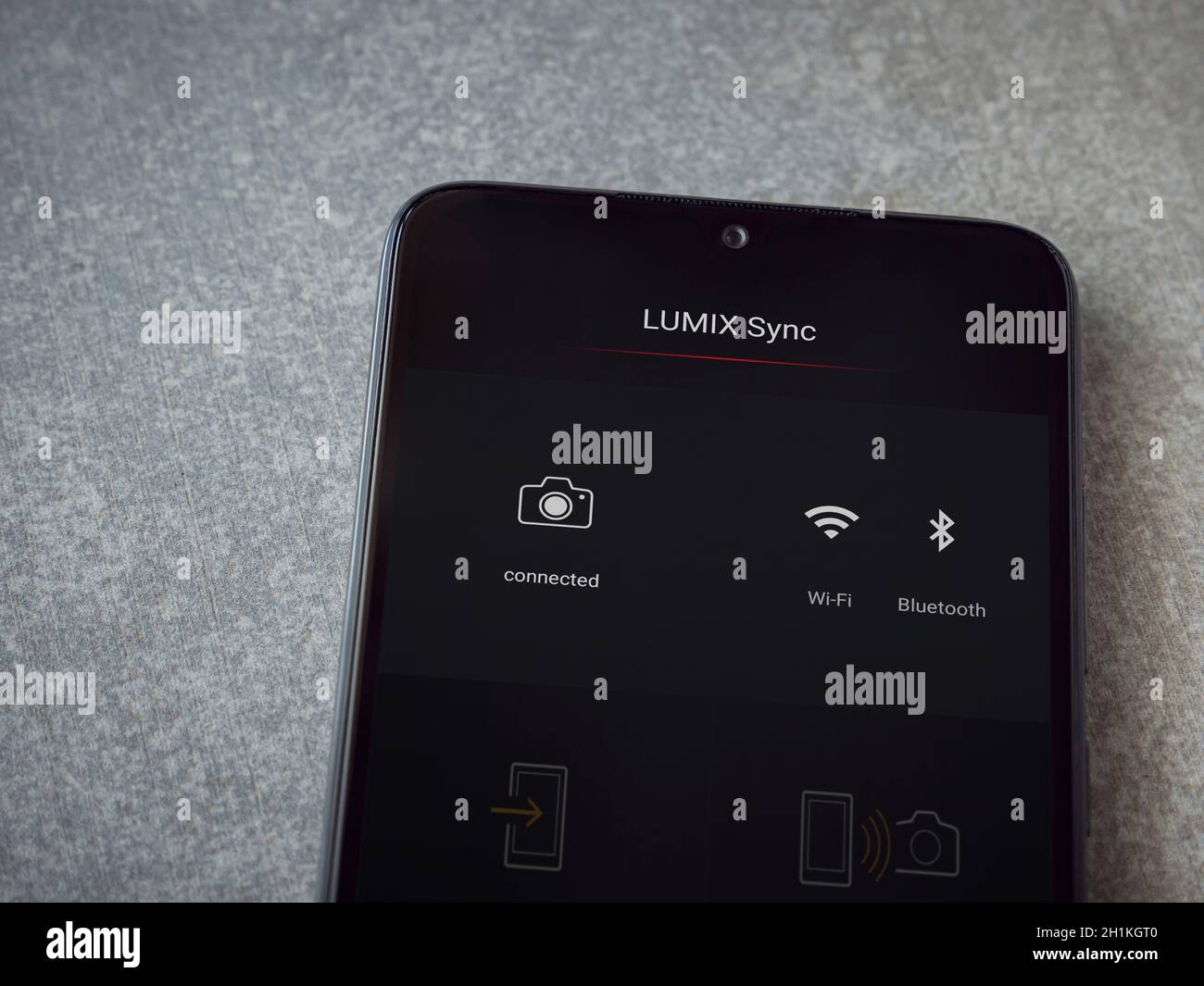 Lod, Israel - July 8, 2020: Panasonic LUMIX Sync app launch screen with ...