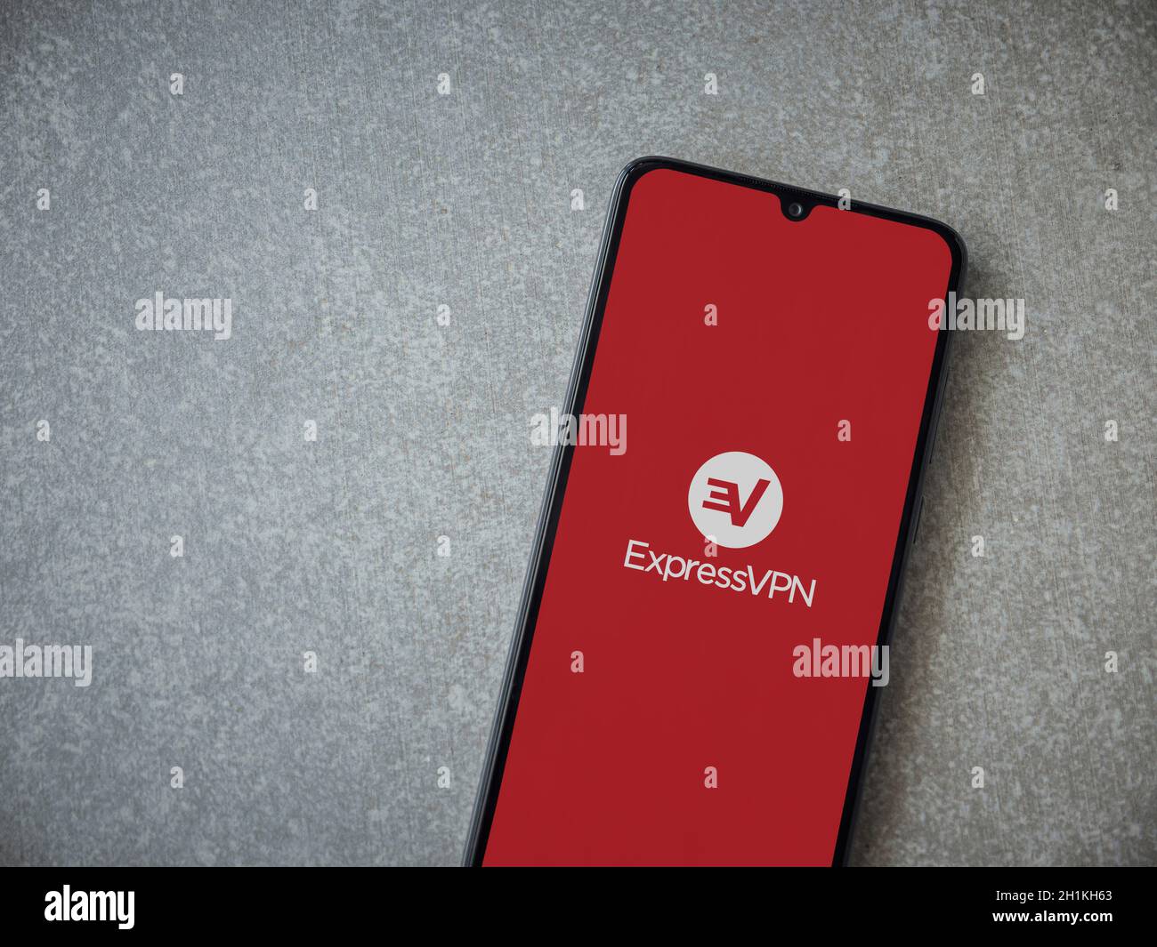 Lod, Israel - July 8, 2020: ExpressVPN app launch screen with logo on ...