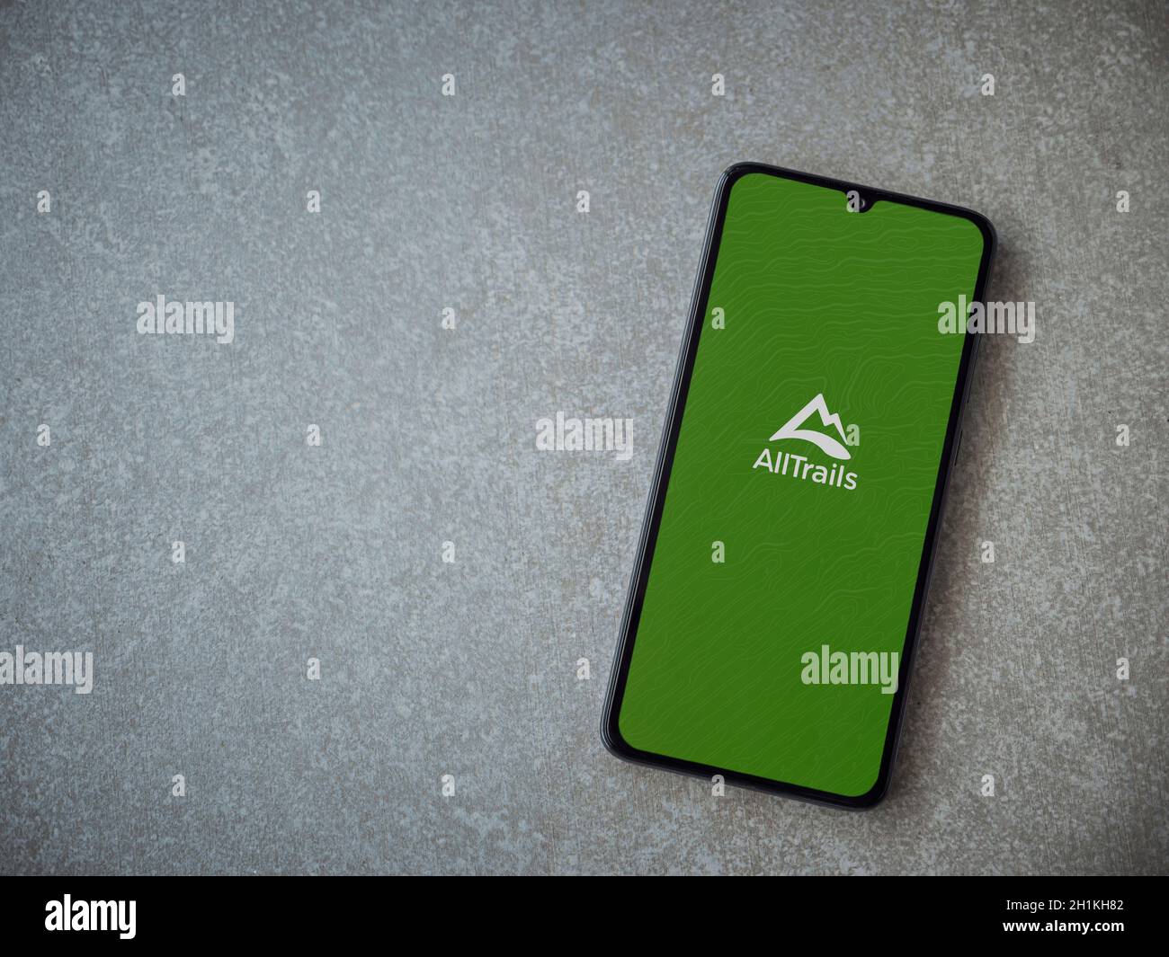 Lod, Israel - July 8, 2020: AllTrails app launch screen with logo on ...