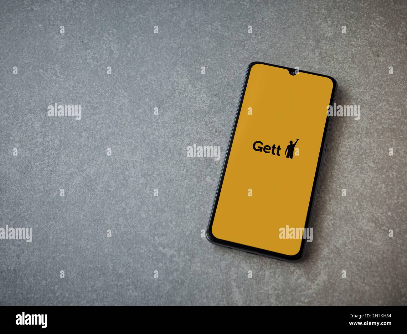 Lod, Israel - July 8, 2020: Gett app launch screen with logo on the ...
