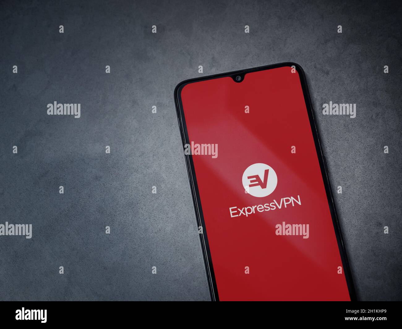 Lod, Israel - July 8, 2020: ExpressVPN app launch screen with logo on ...