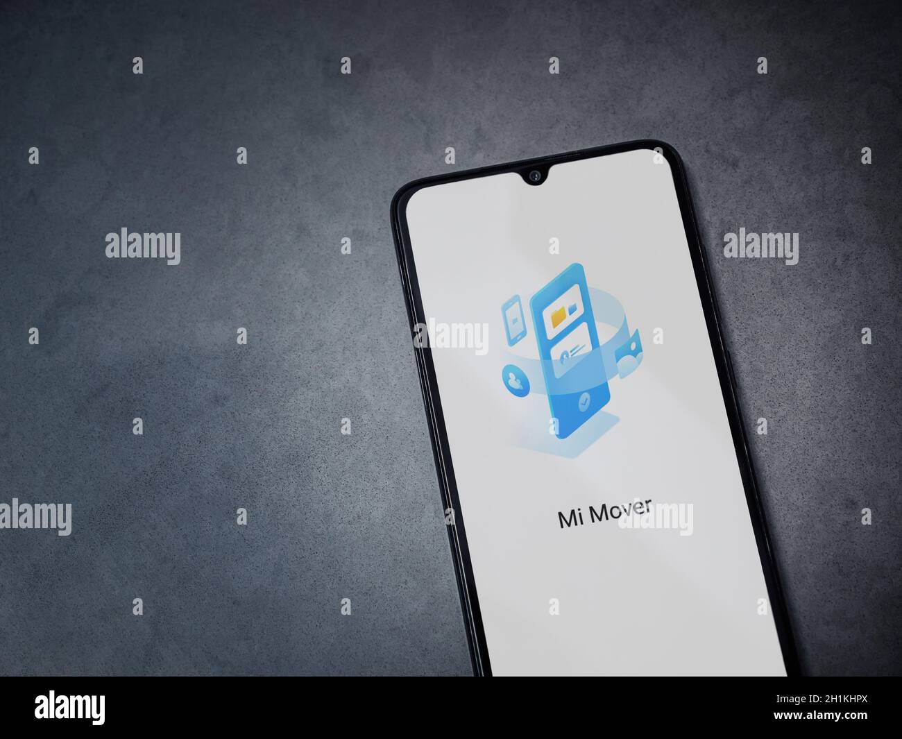 Lod, Israel - July 8, 2020: Mi Mover app launch screen with logo on the ...