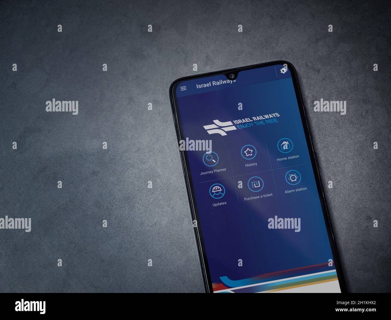 Lod, Israel - July 8, 2020: Israel Railways app launch screen with logo ...