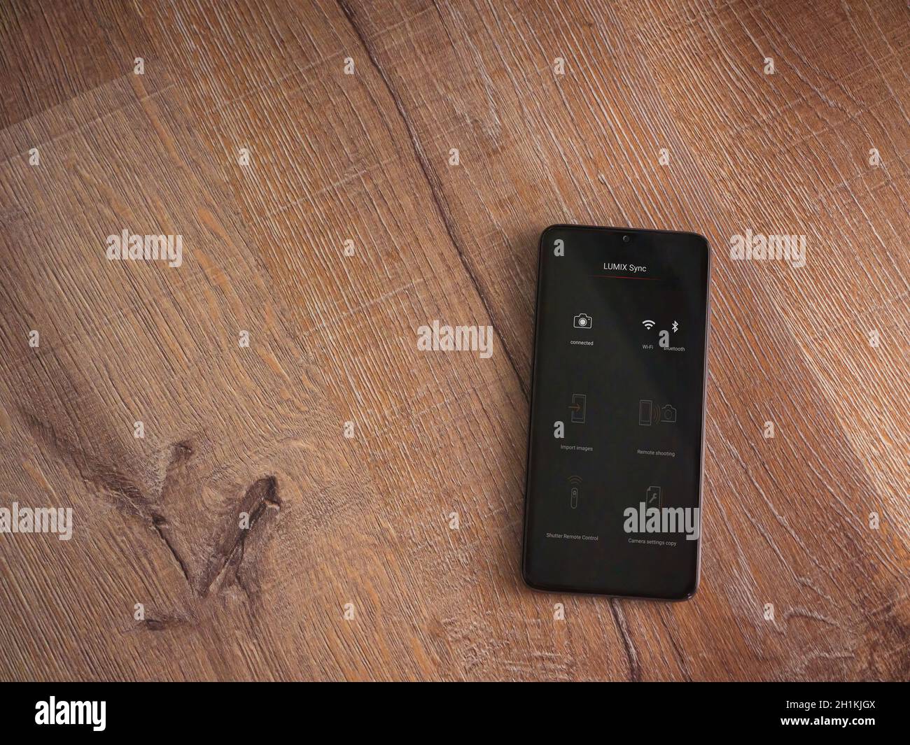 Lod, Israel - July 8, 2020: Panasonic LUMIX Sync app launch screen with ...