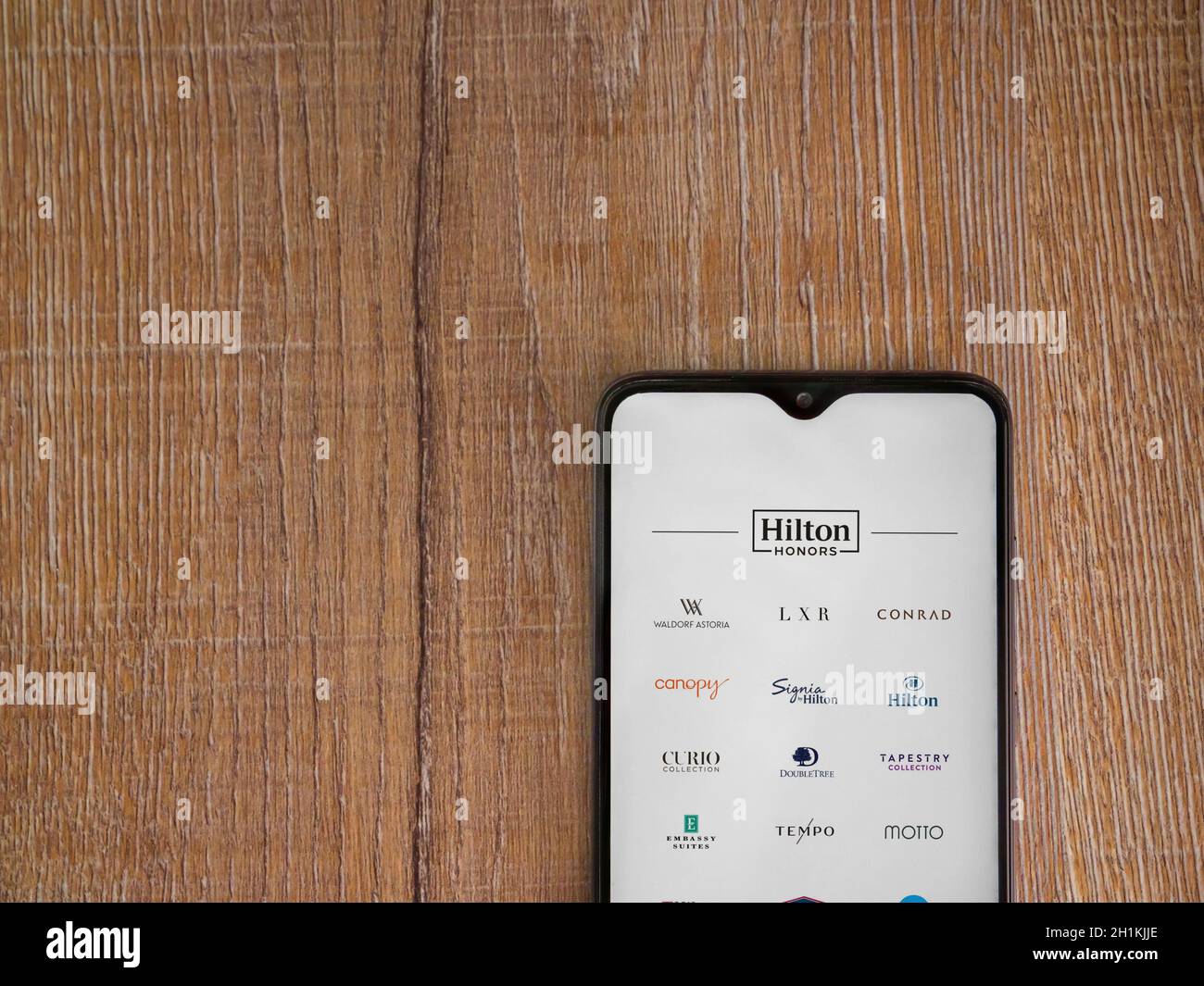 Lod, Israel - July 8, 2020: Hilton Honors app launch screen with logo ...