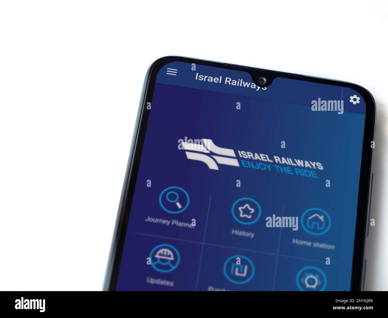 Lod, Israel - July 8, 2020: Israel Railways app launch screen with logo ...