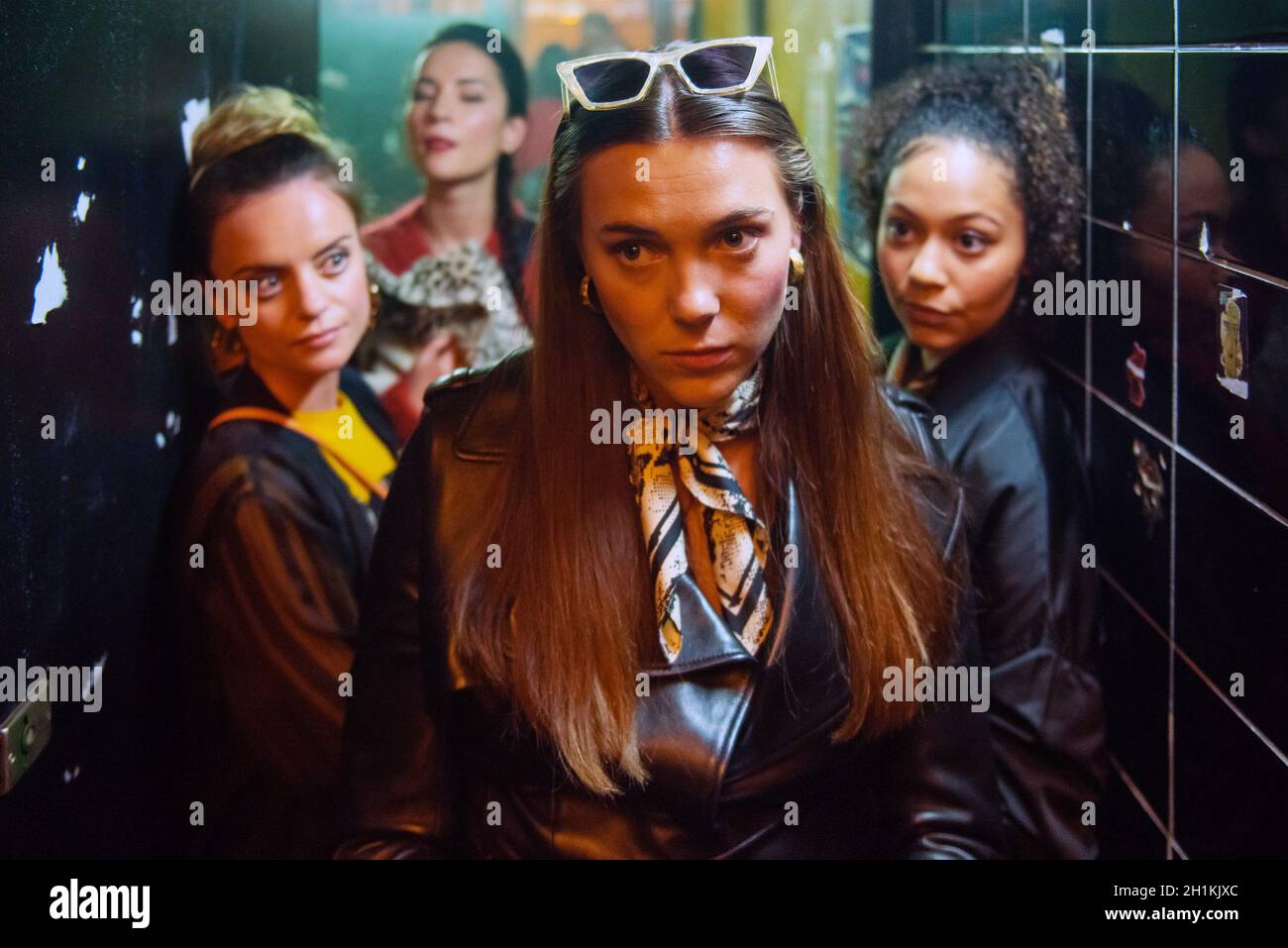 LAST NIGHT IN SOHO, from left: Rebecca Harrod, Jessie Mei Li, Synnove ...