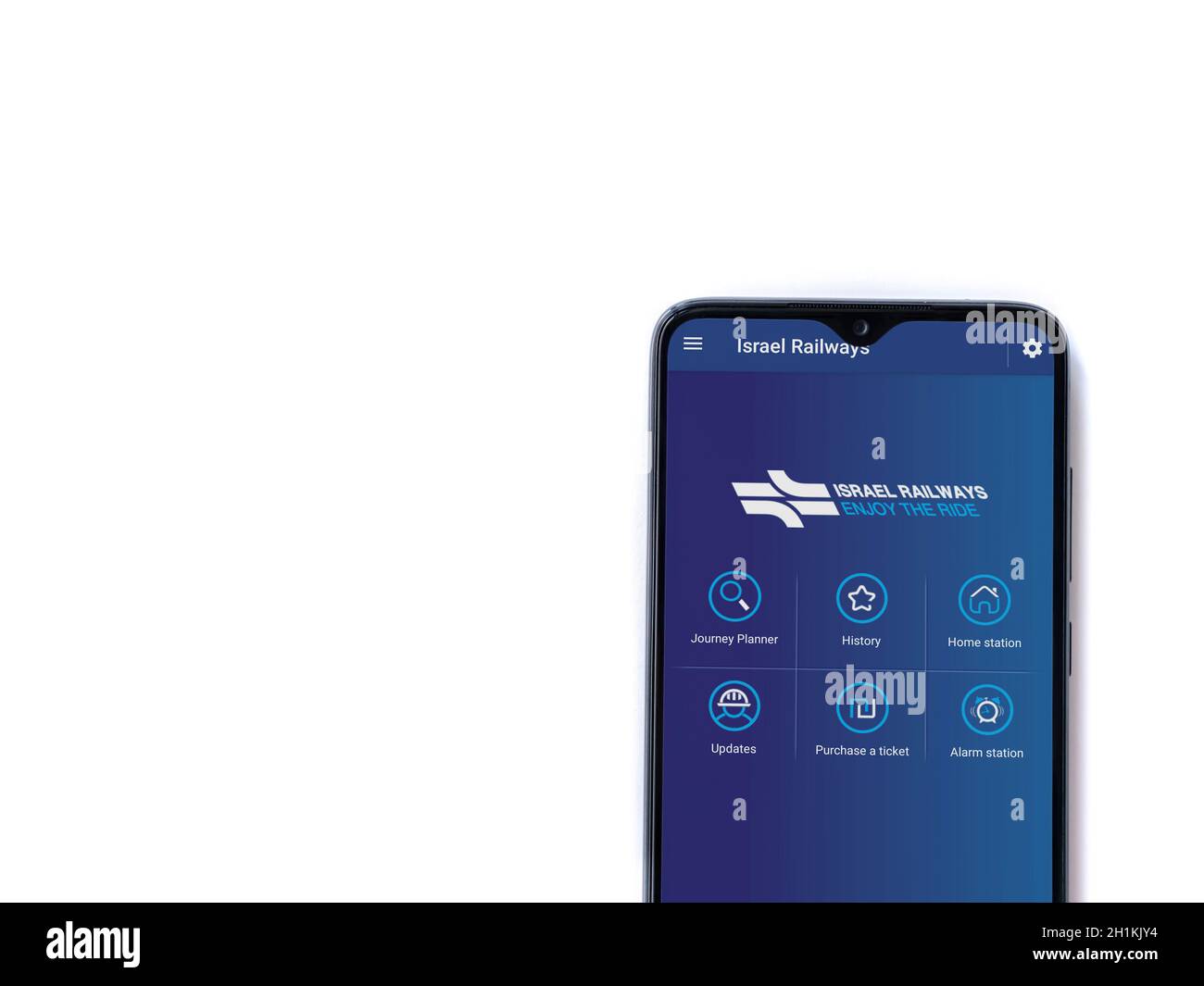 Lod, Israel - July 8, 2020: Israel Railways app launch screen with logo ...