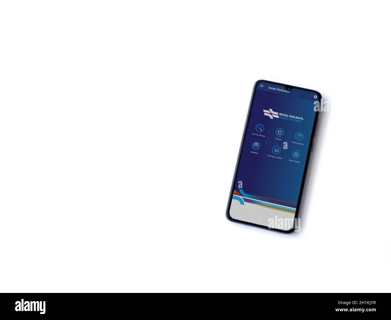 Lod, Israel - July 8, 2020: Israel Railways app launch screen with logo ...