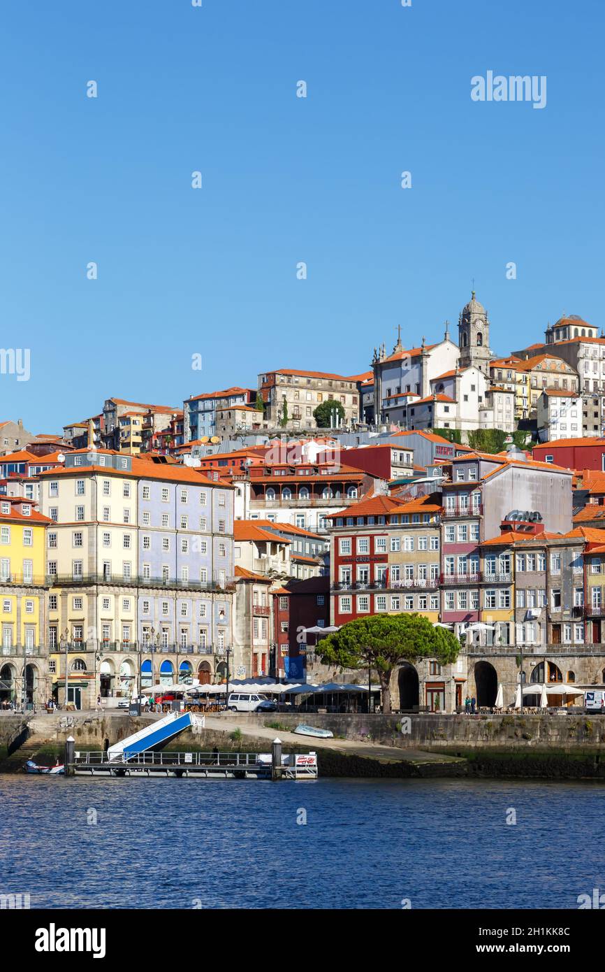 Porto Portugal old town buildings World Heritage with Douro river ...