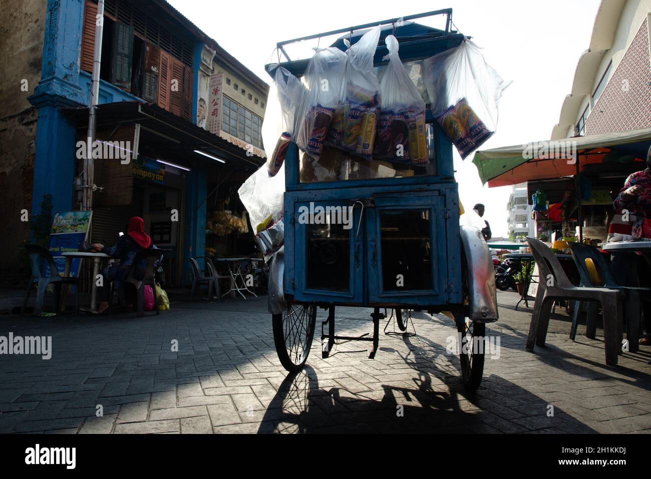 Georgetown, Penang/Malaysia - Mar 06 2016: Benggali bread seller (Roti ...