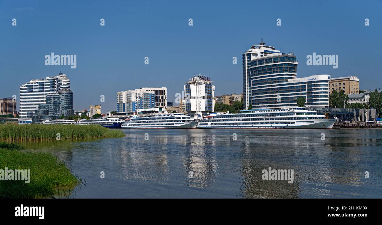 Rostov-on-Don, Russia - July 01, 2020 : Ships on the Don river, view ...