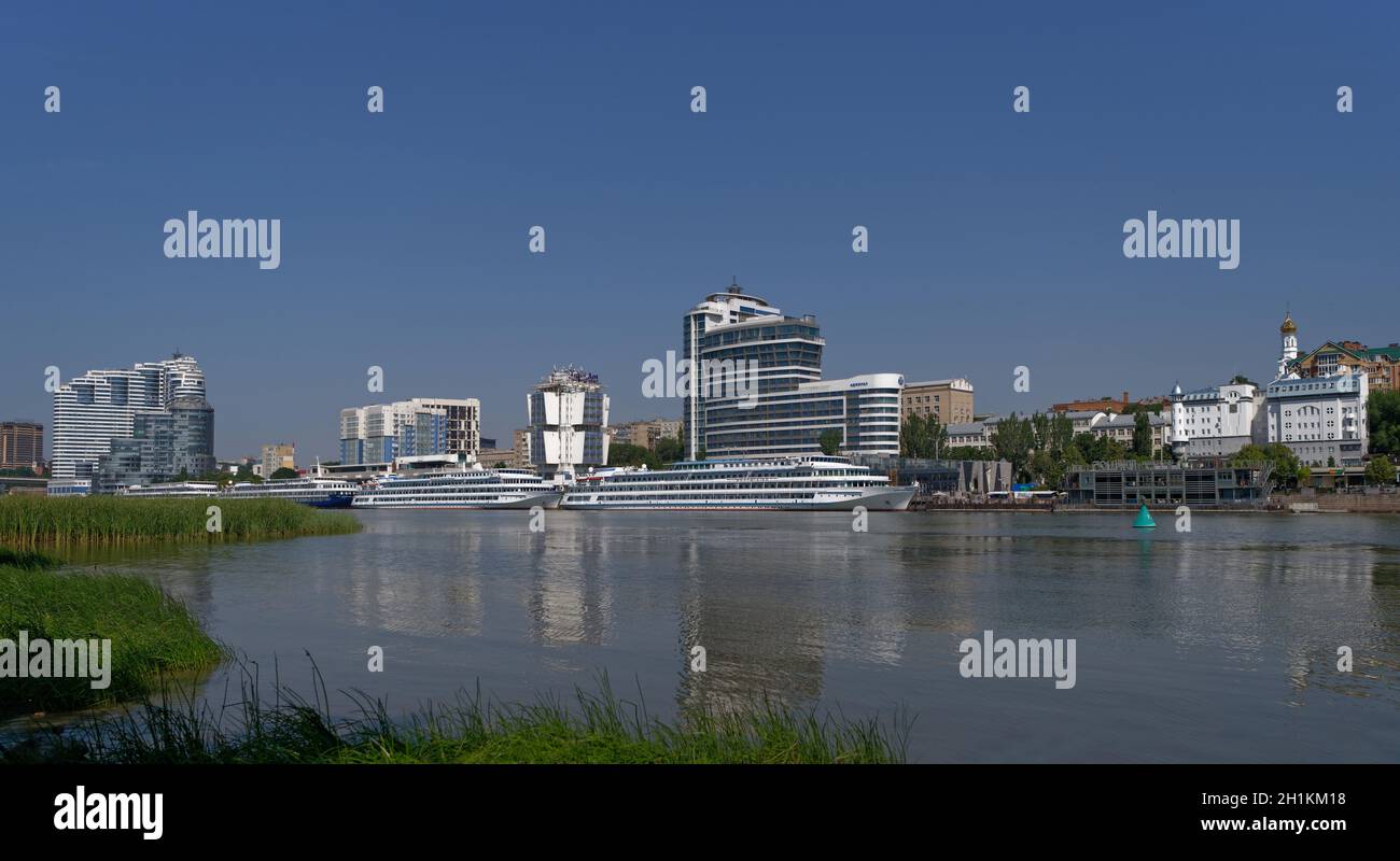 Rostov-on-Don, Russia - July 01, 2020 : Ships on the Don river, view ...