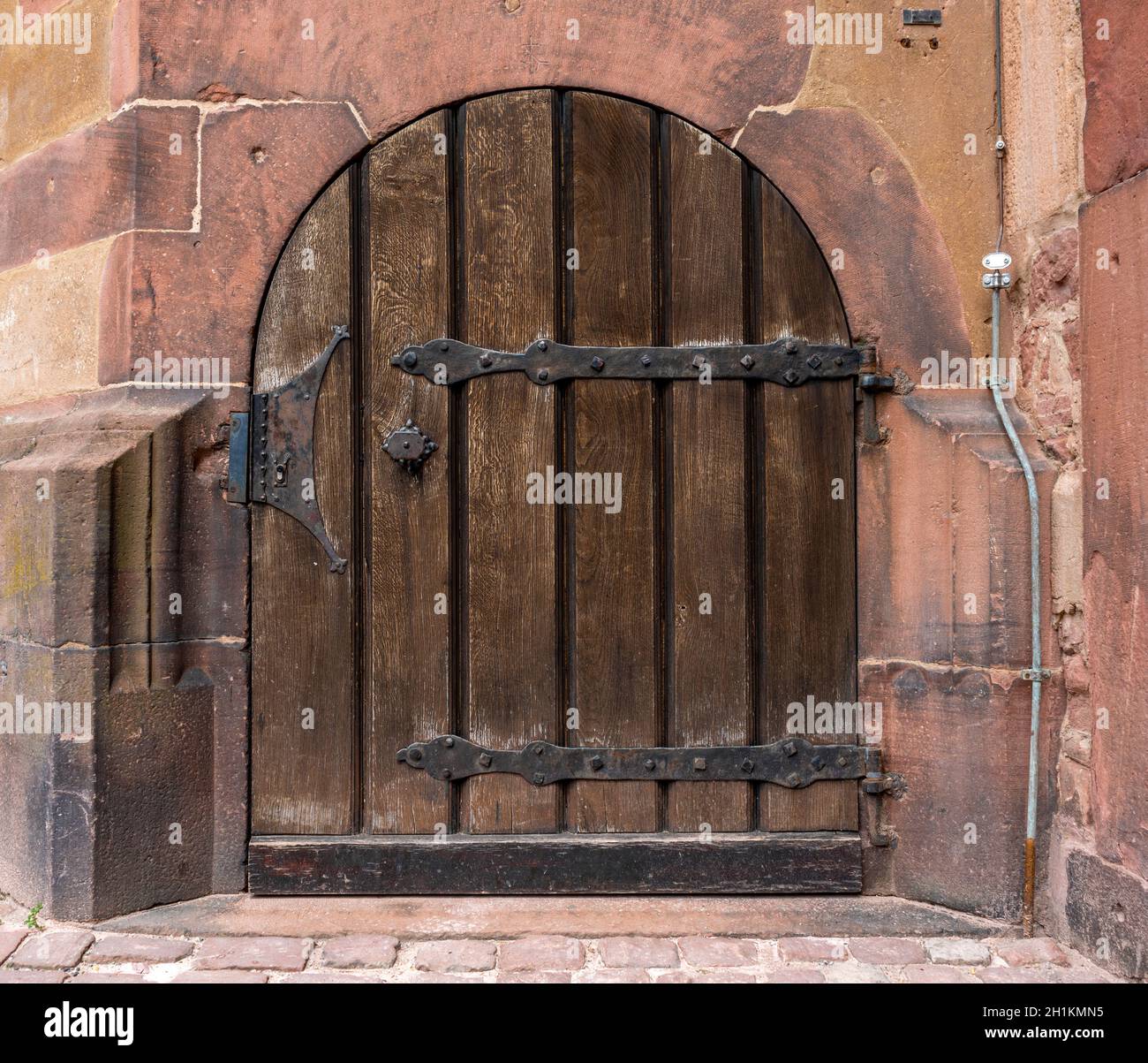 massive historic wooden door seen in Germany Stock Photo - Alamy