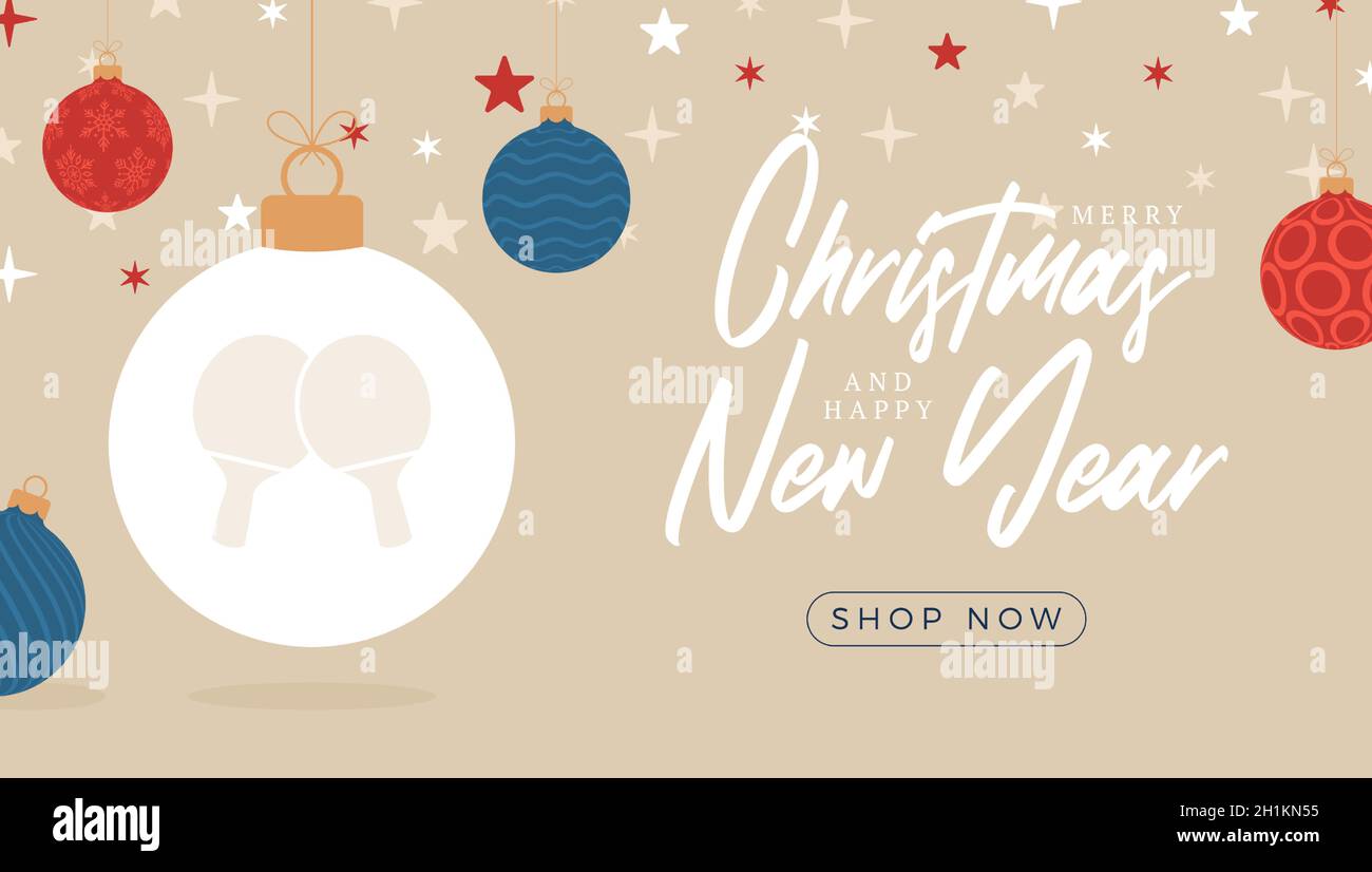 Ping pong christmas sale banner. Merry Christmas and Happy New Year ...