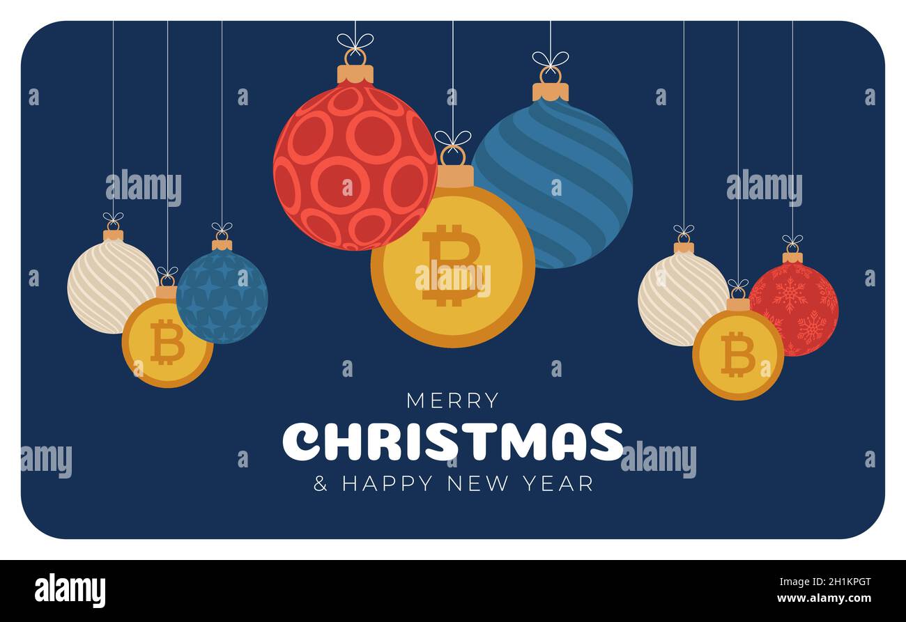 Merry Christmas bitcoin symbol banner. bitcoin sign as christmas bauble ...