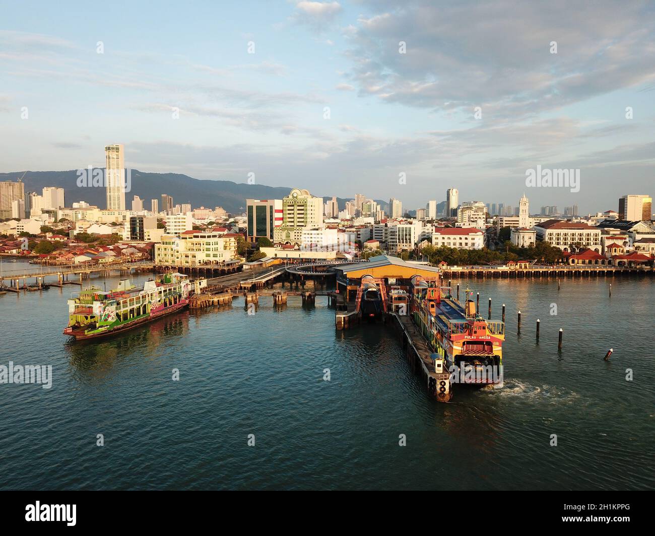 Georgetown, Penang/Malaysia - Feb 28 2020: Rapid ferry carry passenger ...